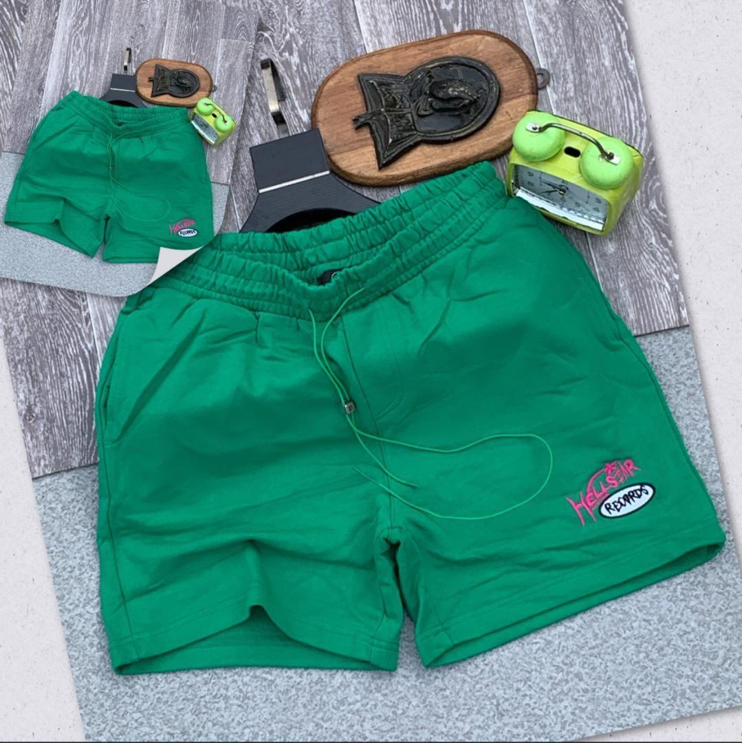 Men's Green "Hellstar Records" Drawstring Shorts - Selstack
